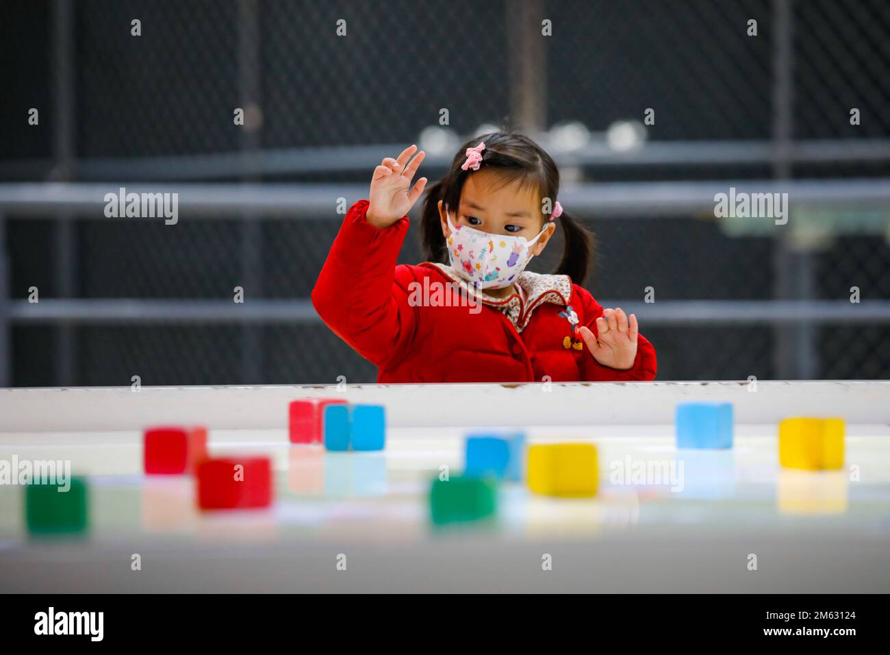FUZHOU, CHINA - JANUARY 2, 2023 - A child experiences a science ...