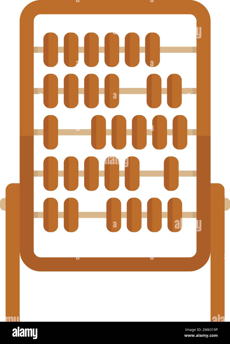 Math abacus icon flat vector. Calculator toy. Wooden counting isolated ...