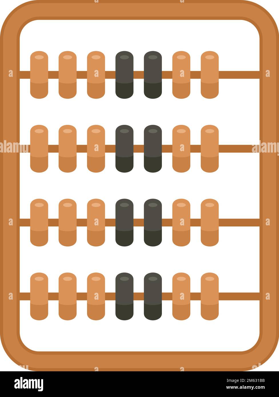 Mathematics abacus icon flat vector. Math calculator. Wooden toy isolated Stock Vector Image ...