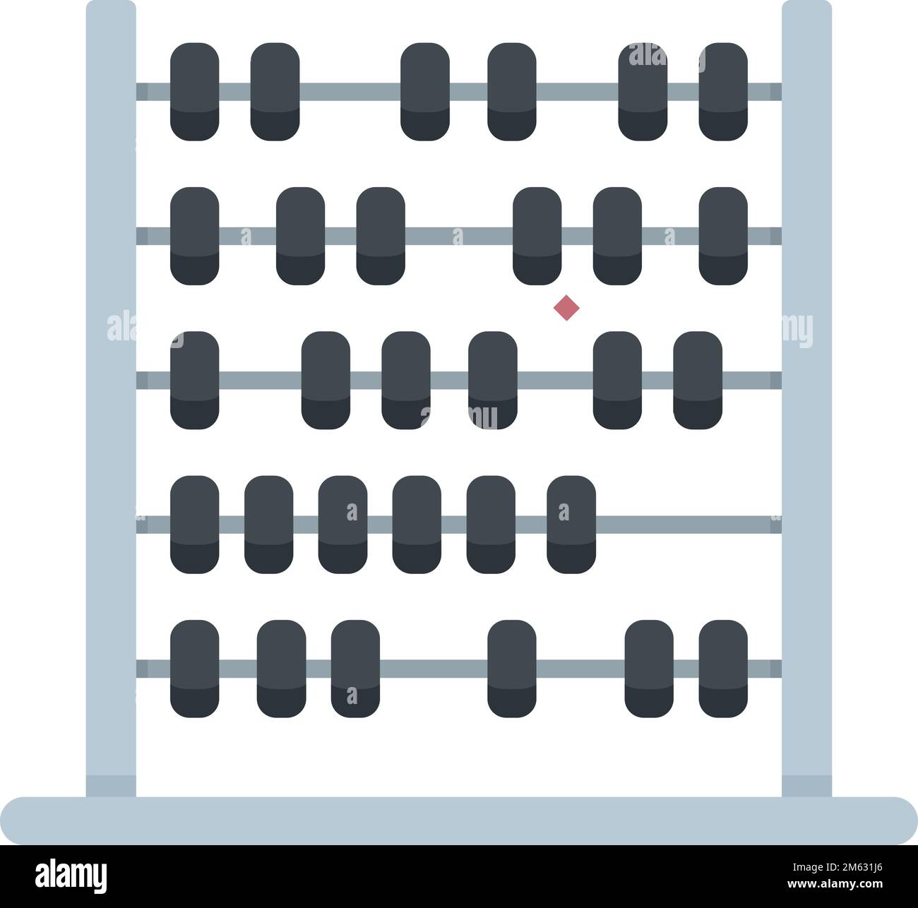 Etching abacus icon flat vector. Math toy. Counting calculator isolated ...