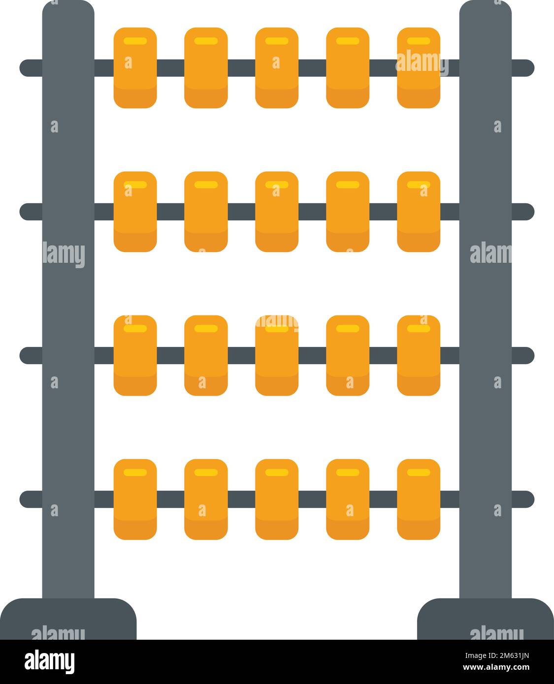 Chinese abacus icon flat vector. Math calculator. Wooden toy isolated ...