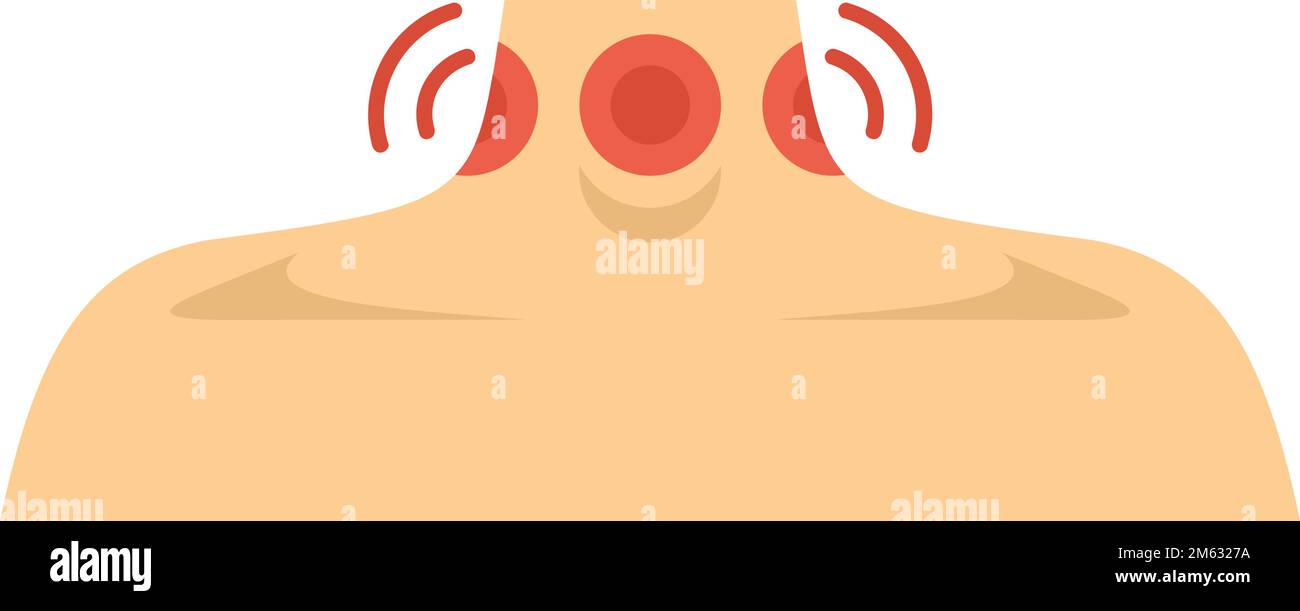 Tonsillitis icon flat vector. Mouth tonsil. Bacterial anatomy isolated ...