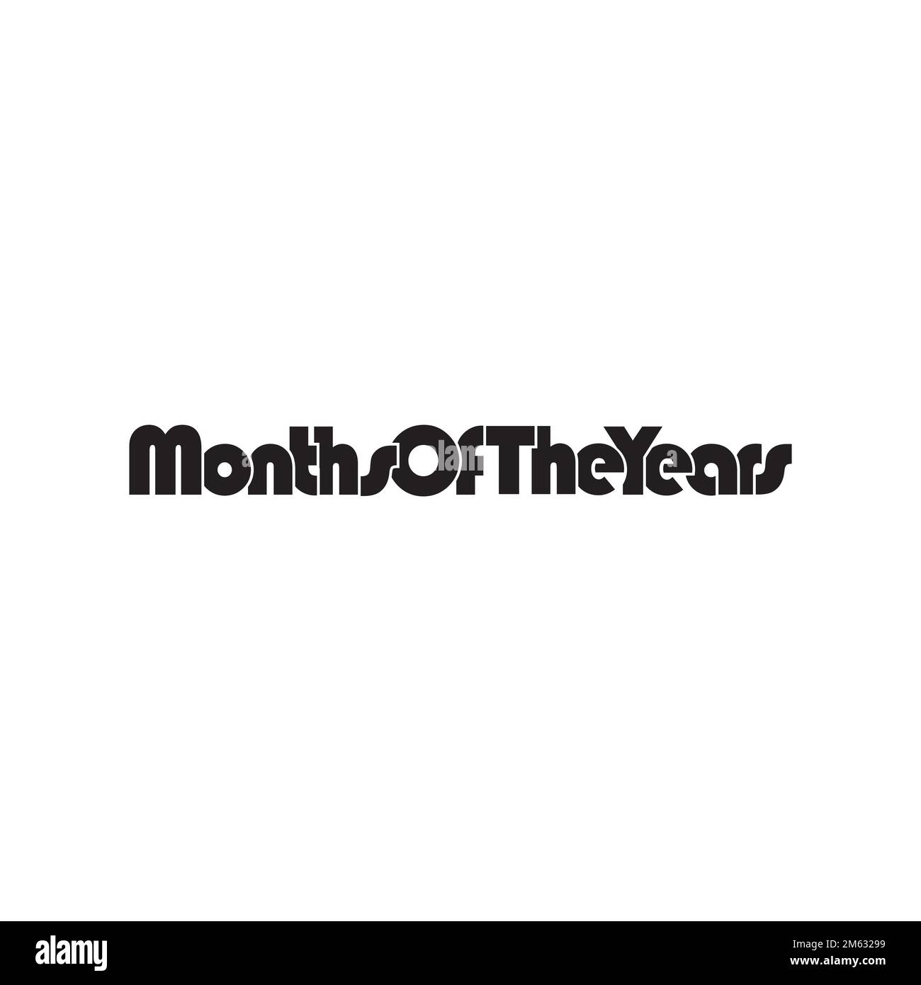 Months Of The Year text design vector isolated on white background ...