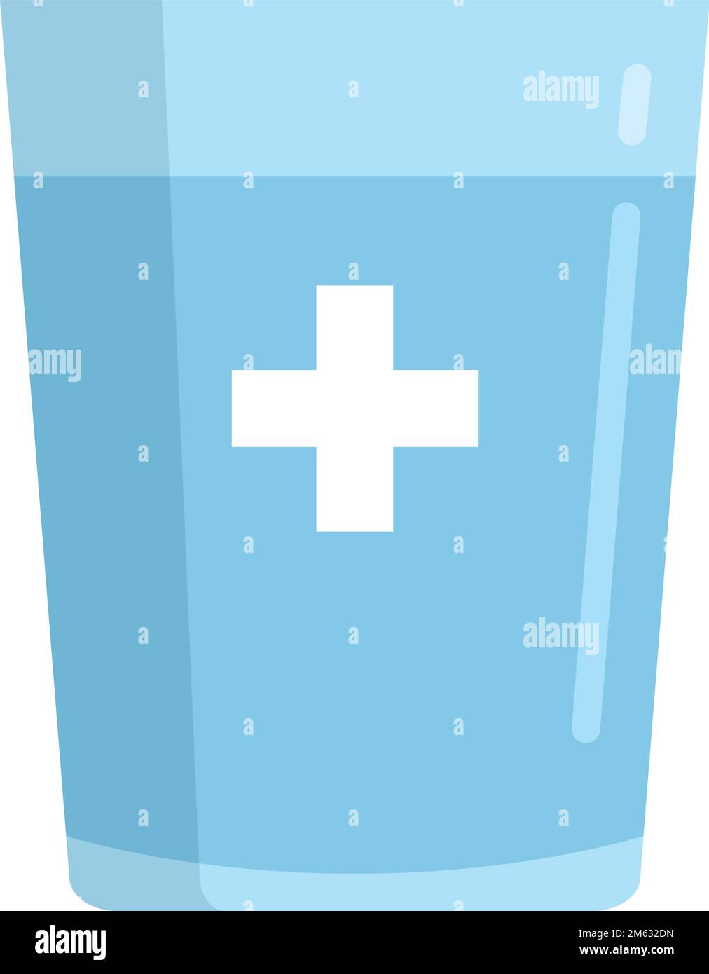 Medical water glass icon flat vector. Drink bottle. Health energy ...