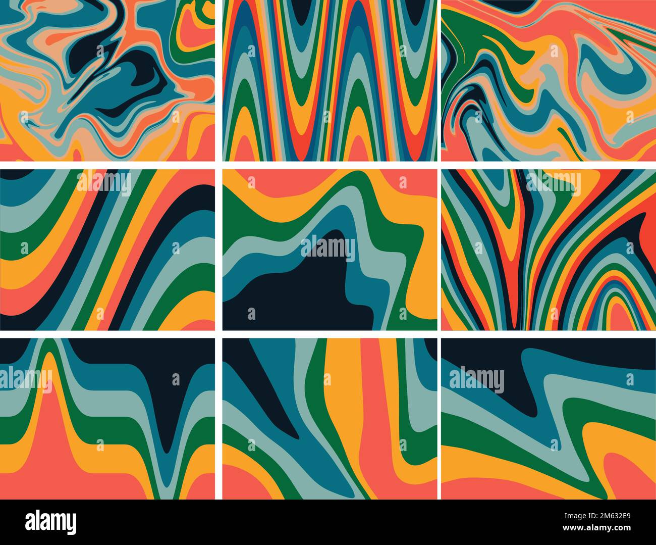 Retro groovy colorful modern backgrounds Stock Vector Image & Art - Alamy