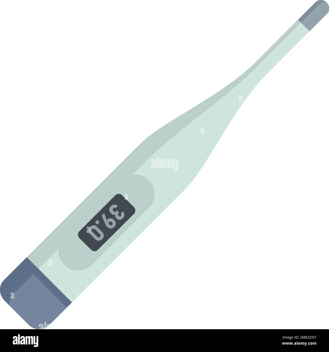 Digital thermometer icon flat vector. Medical fever. Temperature ...