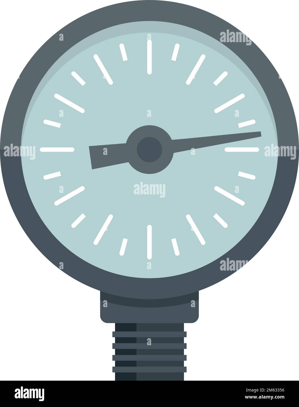 Bar manometer icon flat vector. Control device. Industrial pipe ...