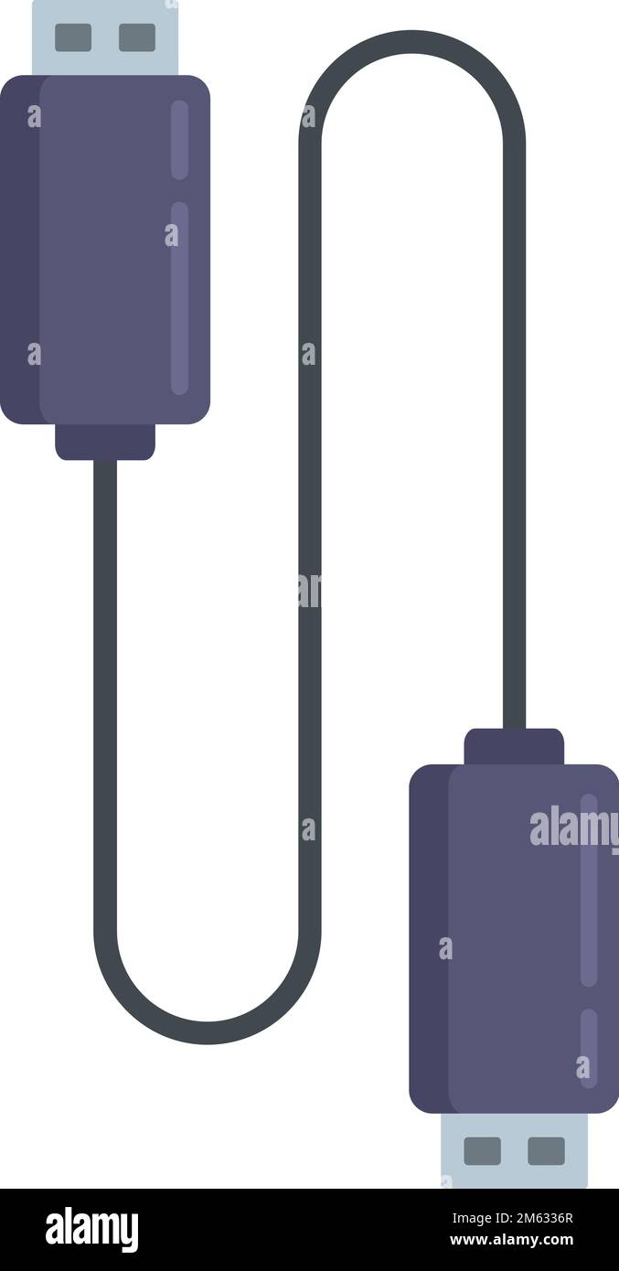 Charger usb cable icon flat vector. Charge phone. Battery cell isolated ...