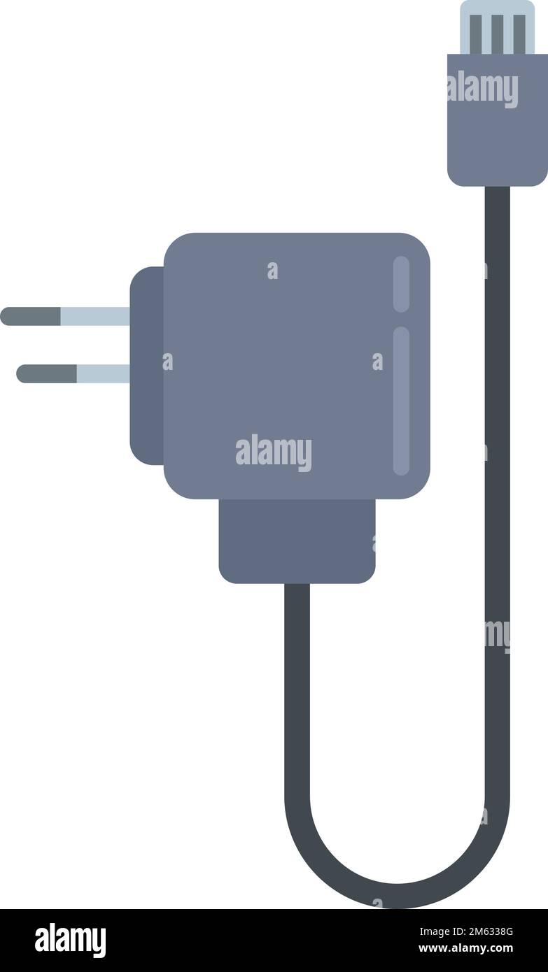 Battery charger icon flat vector. Recharge smartphone. Mobile usb ...