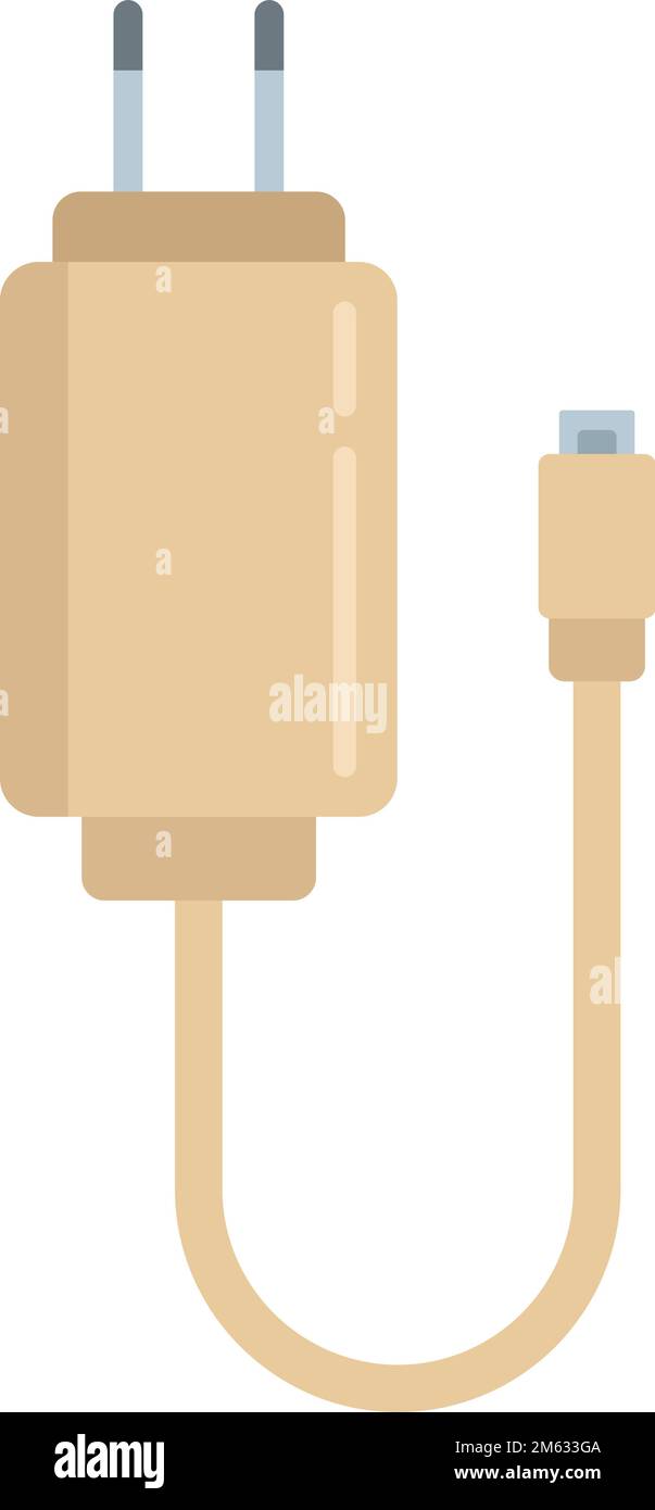 Charger plug icon flat vector. Phone charge. Smartphone energy isolated ...