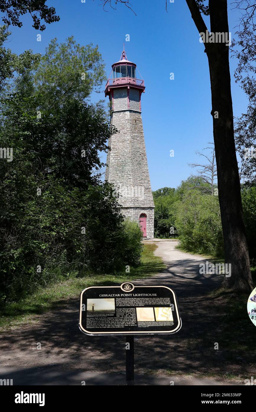 July 10 2022, Toronto Ontario Canada. Gibraltar Point Lighthouse on the ...