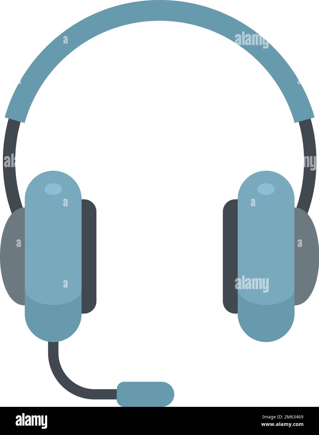 Dj headset icon flat vector. Customer headphone. Phone center isolated ...