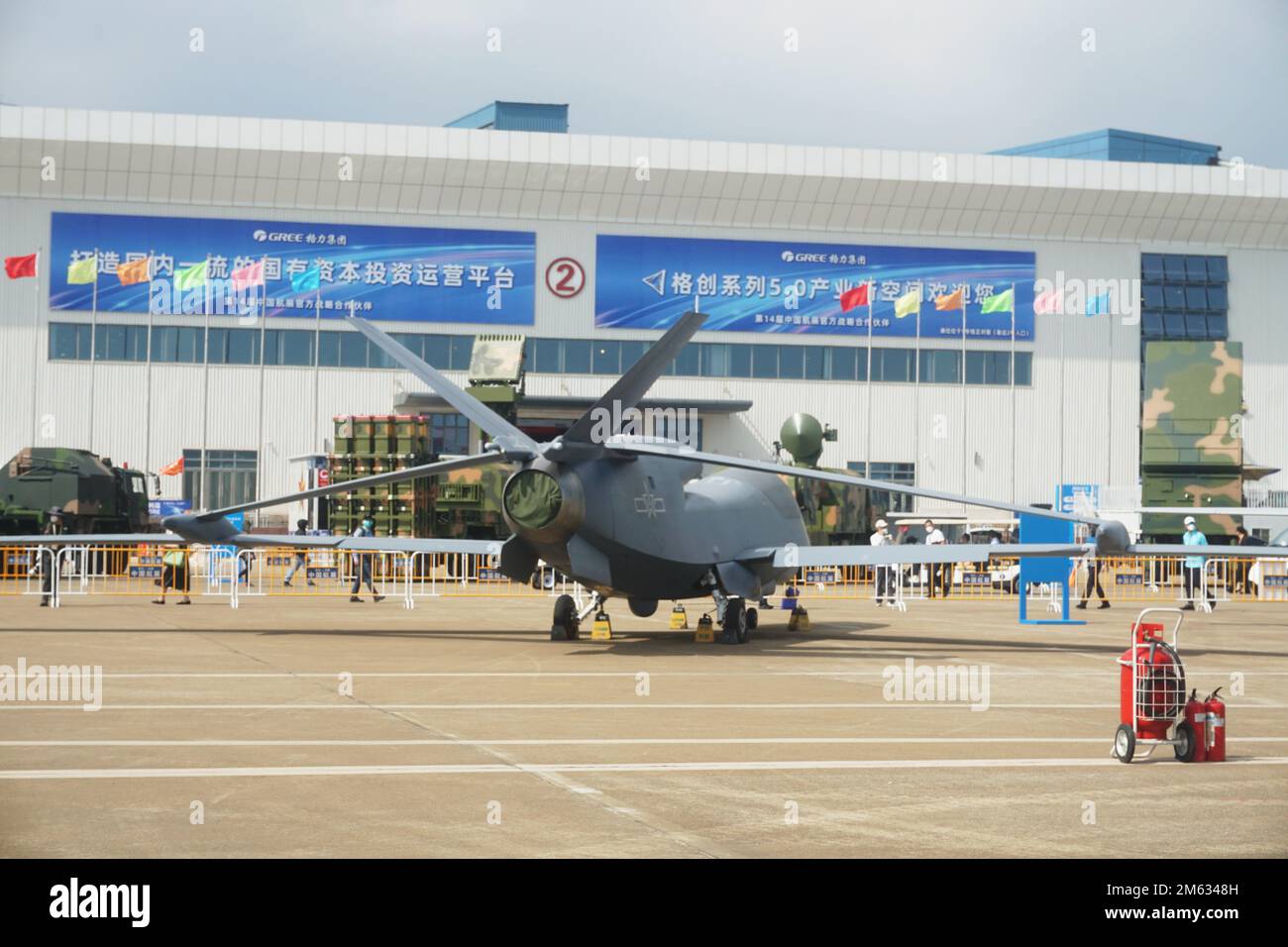 (FILE) Photo taken on Nov. 10, 2022 shows a "WZ-7" drone equipped by ...