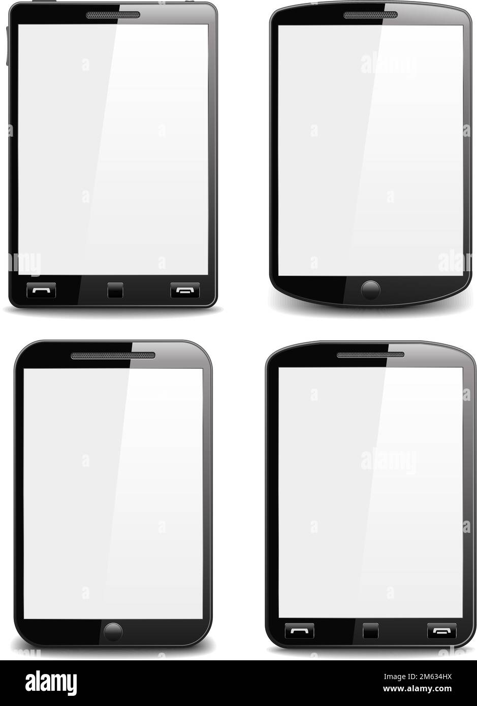 Modern black smart phones, vector eps10 illustration Stock Vector Image ...