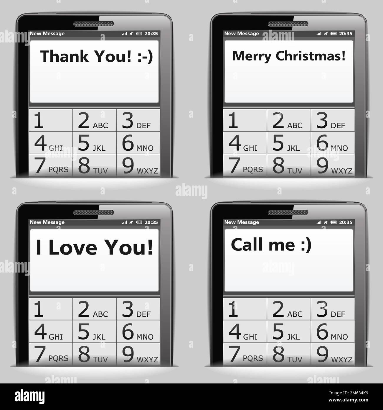 Mobile phone with different messages on the screen, vector eps10 ...