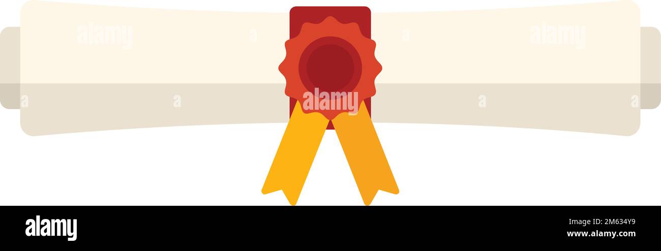 Diploma roll icon flat vector. Test study. Exam final isolated Stock ...