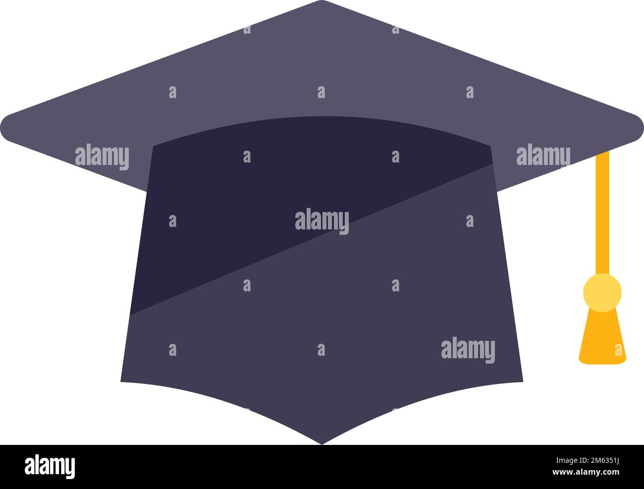 Graduation hat icon flat vector. Study exam. Academic paper isolated ...