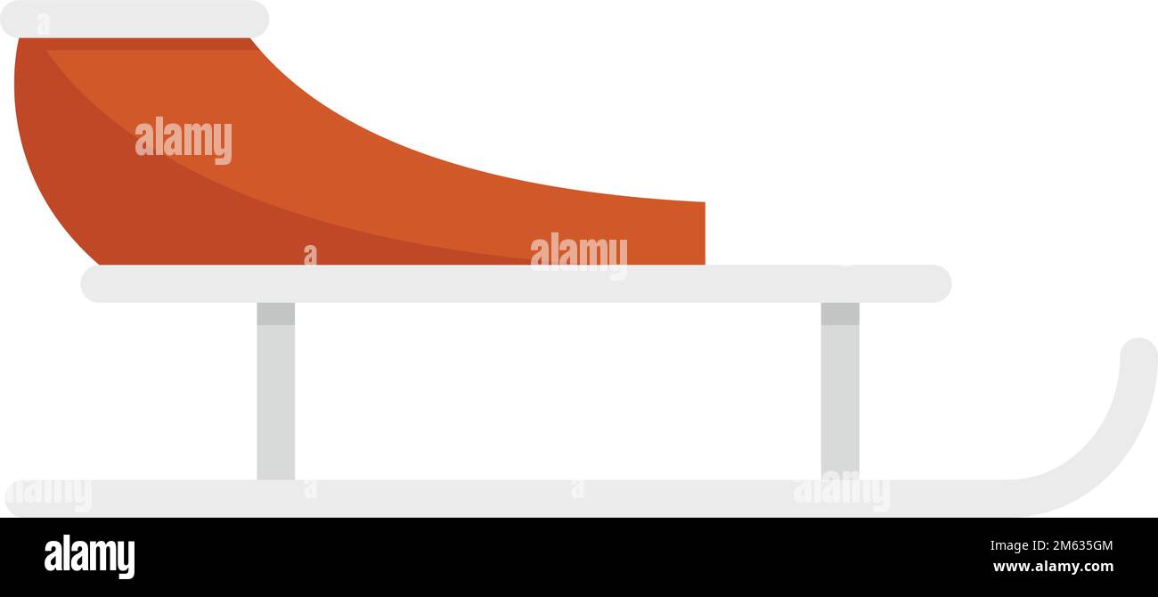 Snow sleigh icon flat vector. Claus sledge. Winter deer sled isolated ...