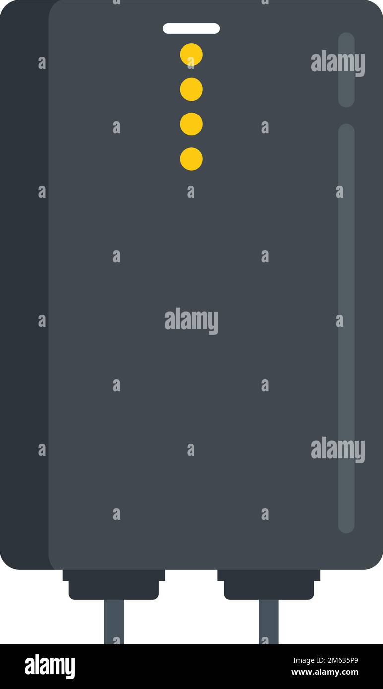 Phone power bank icon flat vector. Mobile battery. Portable charger ...