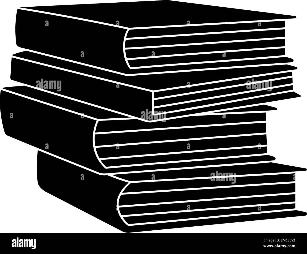 Stack of books silhouette. Bookstore, library symbol. Book silhouette ...