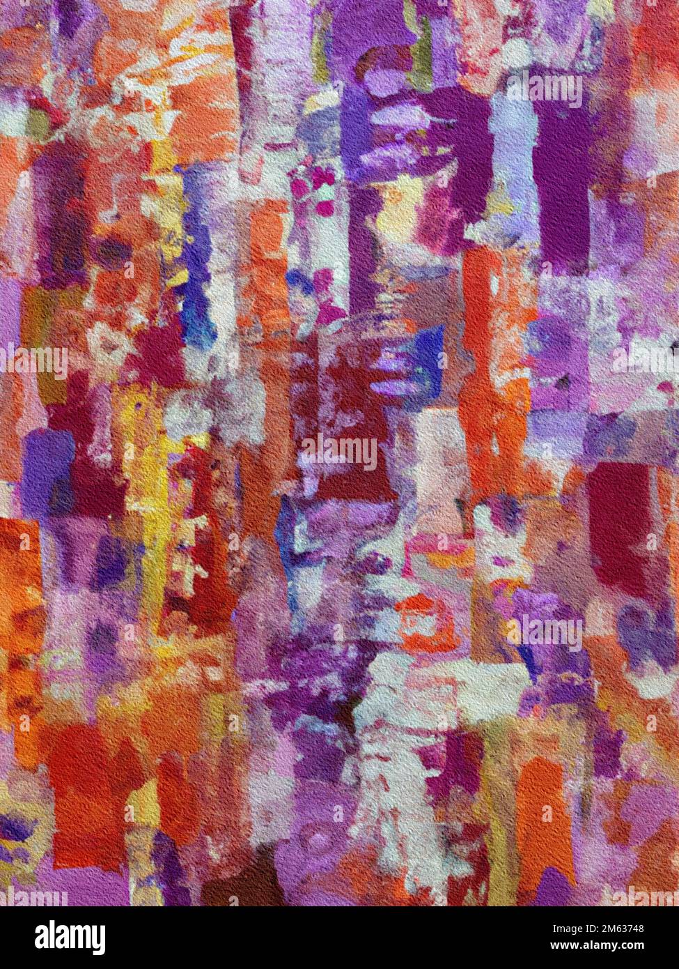 Textured background of colorful paint with squares of different sizes ...