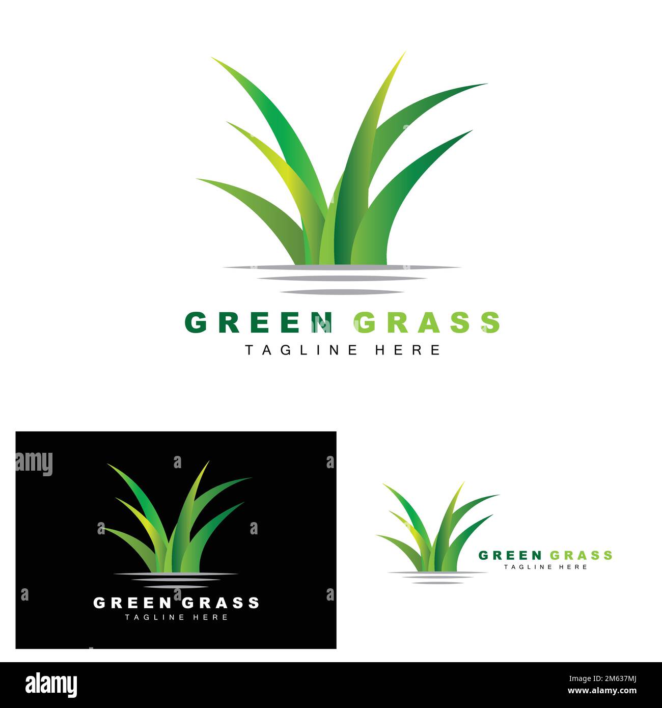 Green Grass Logo Design, Farm Landscape Illustration, Natural Scenery ...