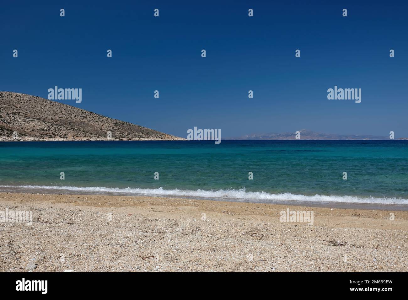 The amazing sandy and turquoise beach of Agia Theodoti in Ios Cyclades ...