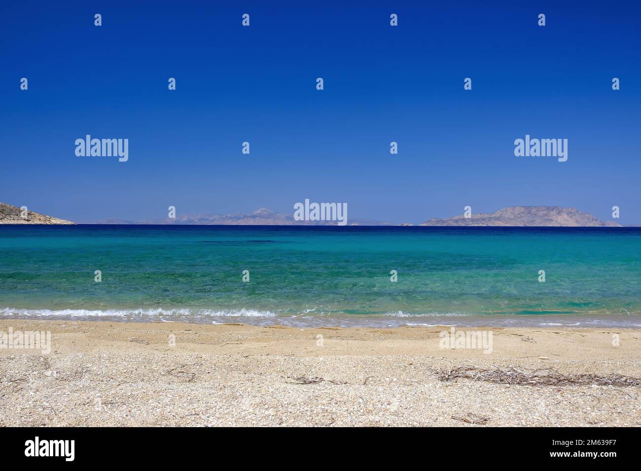 The amazing sandy and turquoise beach of Agia Theodoti in Ios Cyclades ...