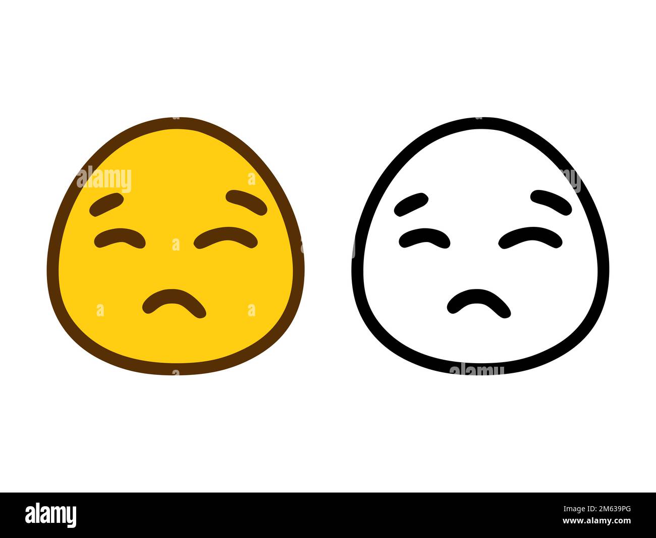 Sad emoticon in two style isolated on white background Stock Vector ...