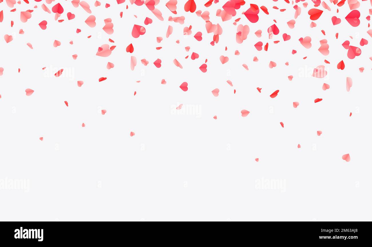 Hearts Shape confetti Background. Valentines Day Vector Template Design ...