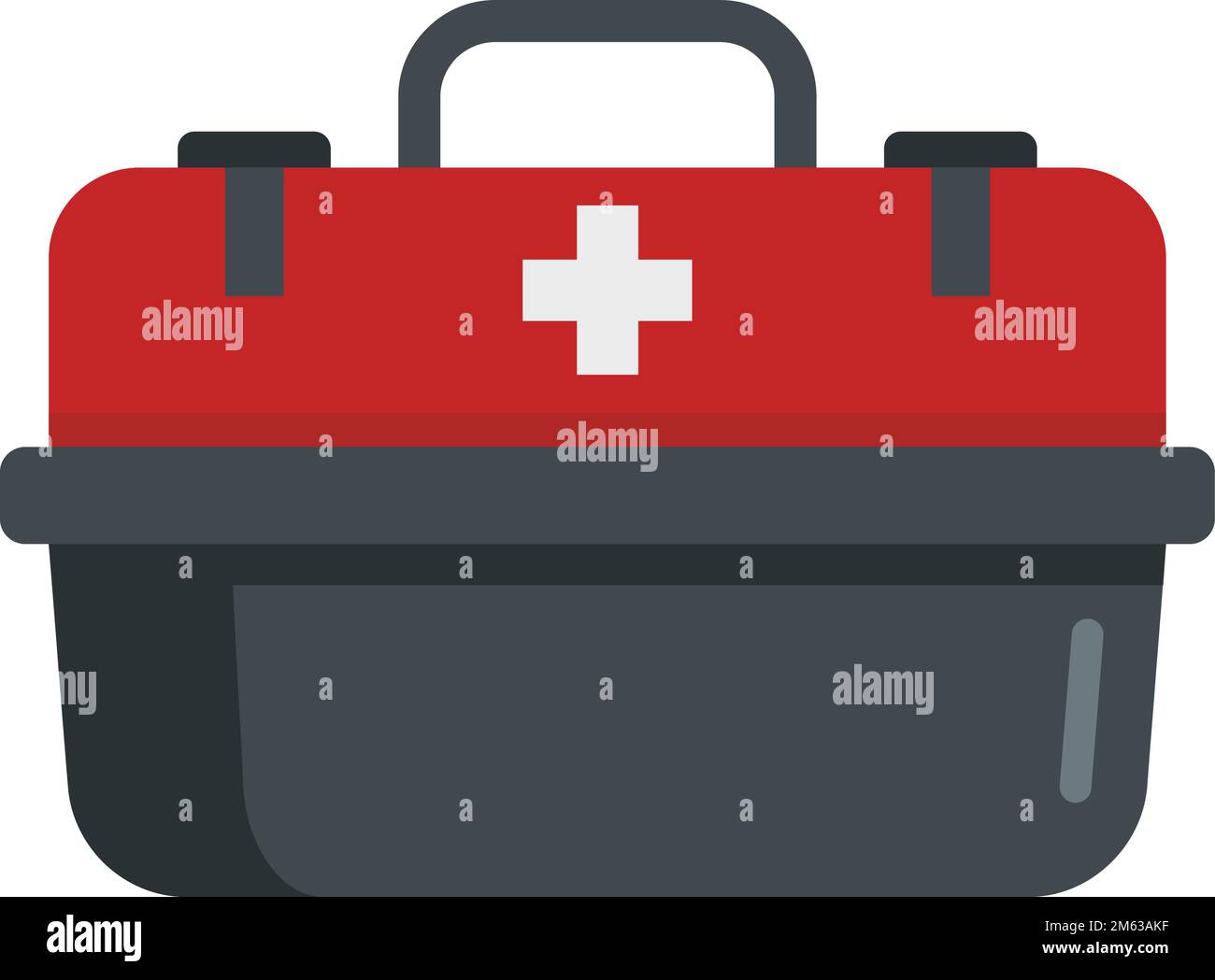 First aid kit box icon flat vector. Medical emergency. Case bag ...
