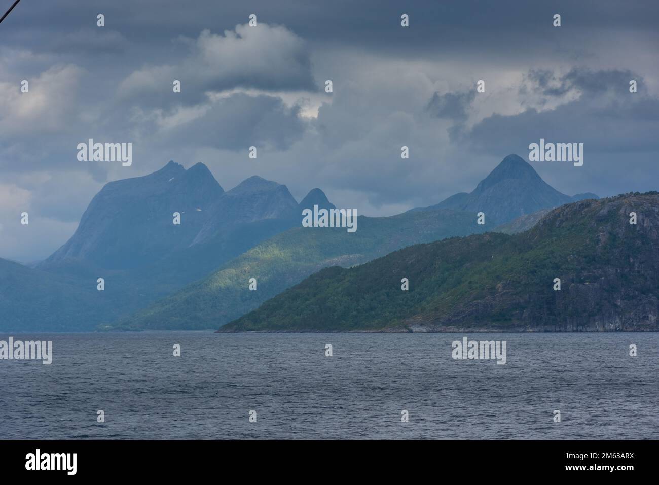 Beautiful view over a Norwegian fjord from the sea Stock Photo - Alamy
