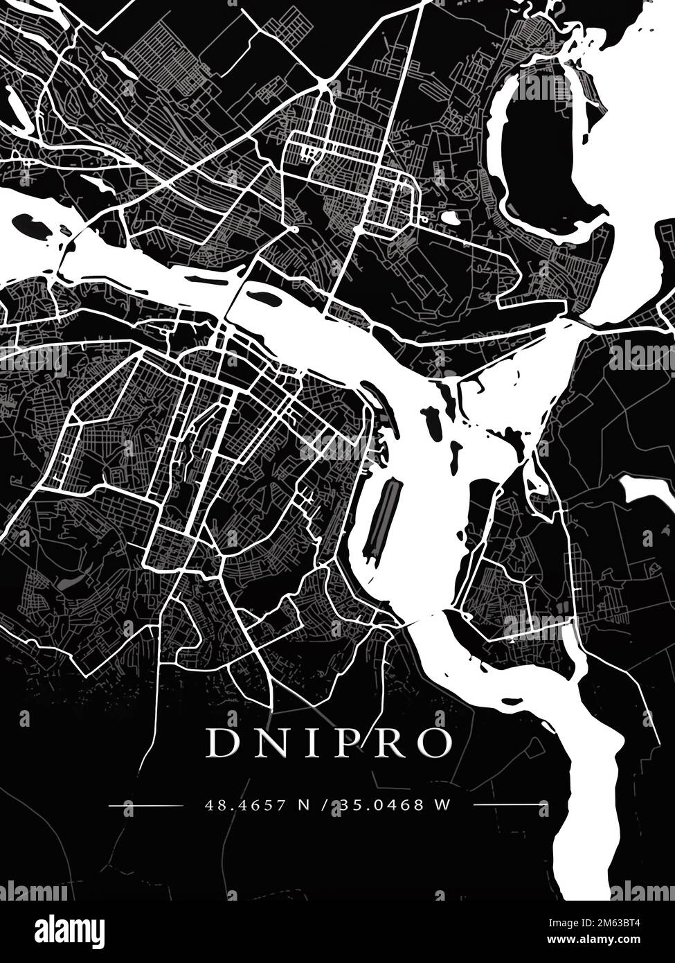 Map of Ukraine, Dnipro , city outline, borders, important cities ...