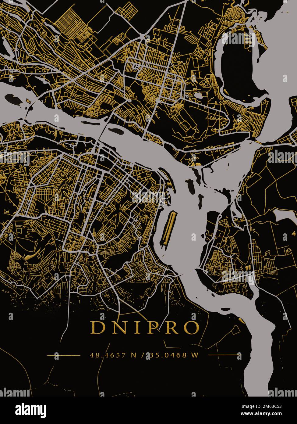 Map of Ukraine, Dnipro , city outline, borders, important cities ...