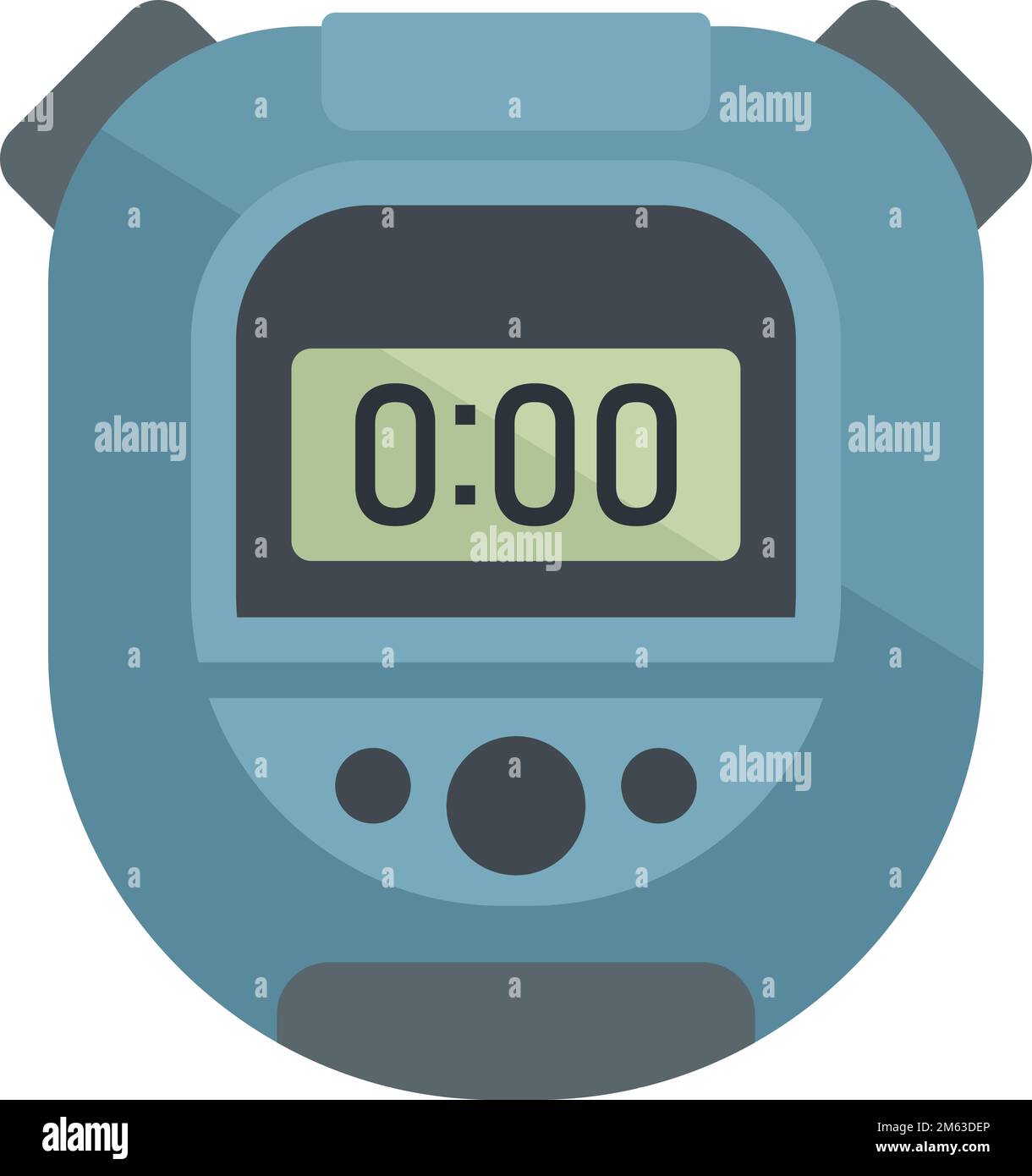 Digital Stopwatch Icon Flat Vector Stop Timer Watch Clock Isolated