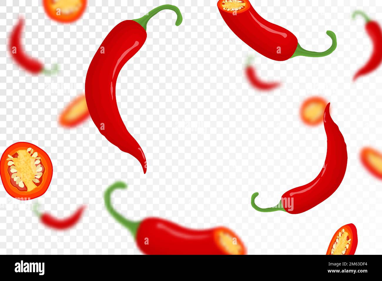 Chili pepper background. Flying or falling chili pepper isolated on ...