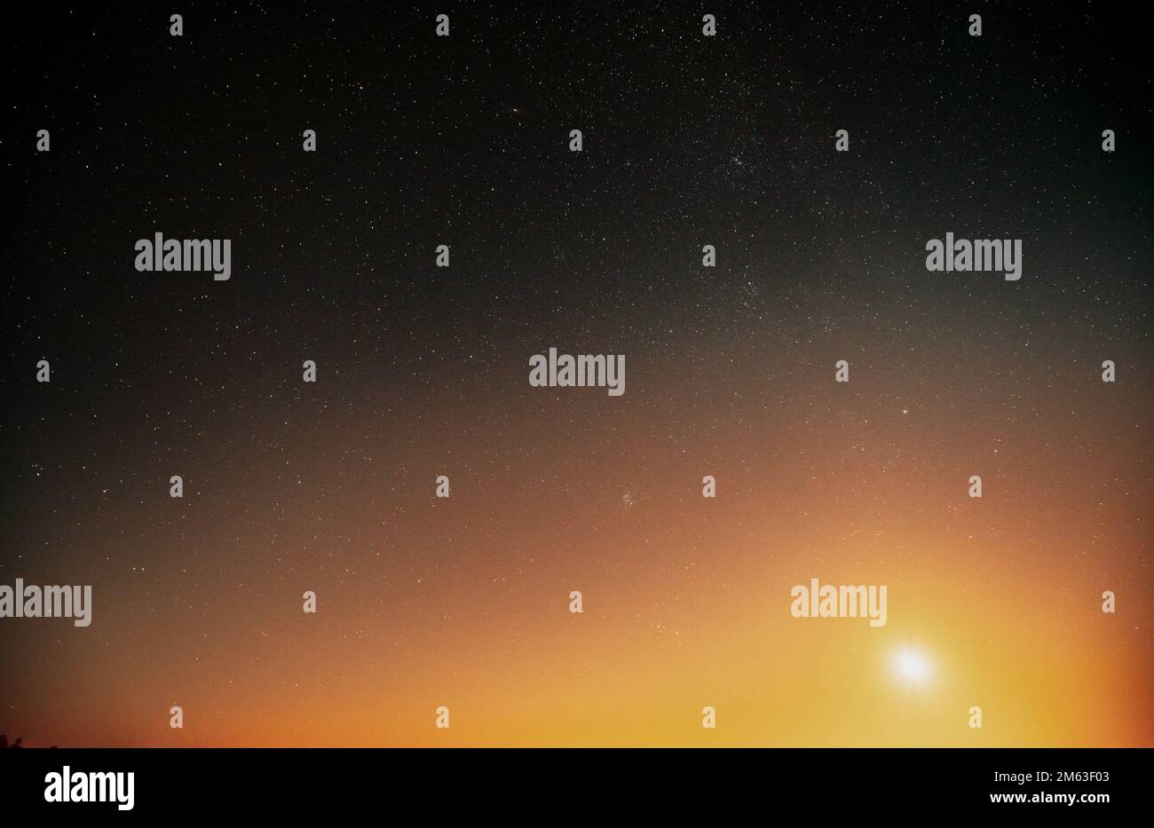 Natural real night sky stars background. Natural starry sky and sun ...