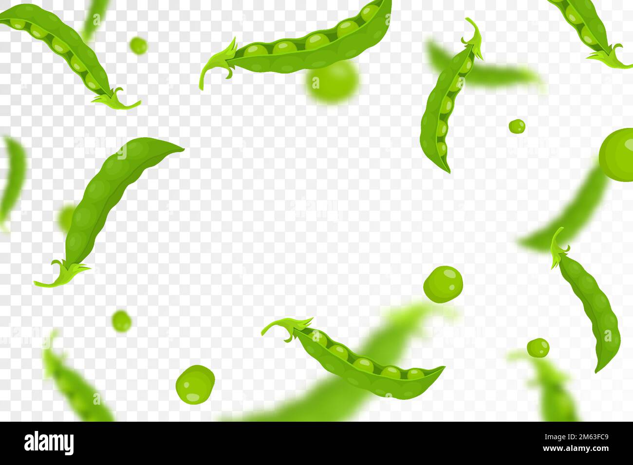 Green pea background. Flying or falling fresh green pea isolated on ...