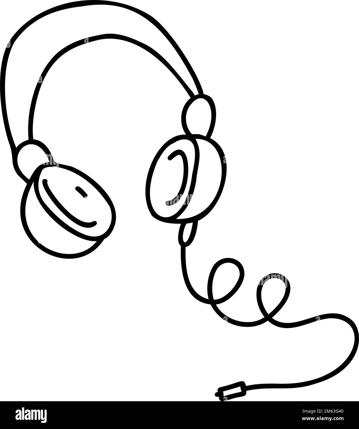 Wired headphones. Vector illustration in doodle style Stock Vector ...