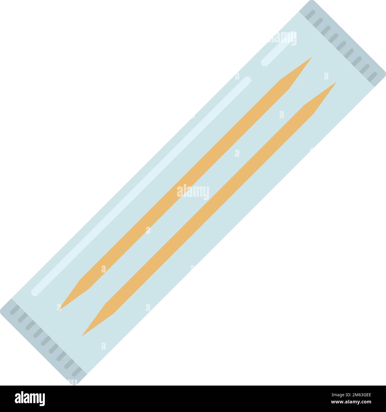 Toothpick package icon flat vector. Tooth pick. Wood stick isolated ...