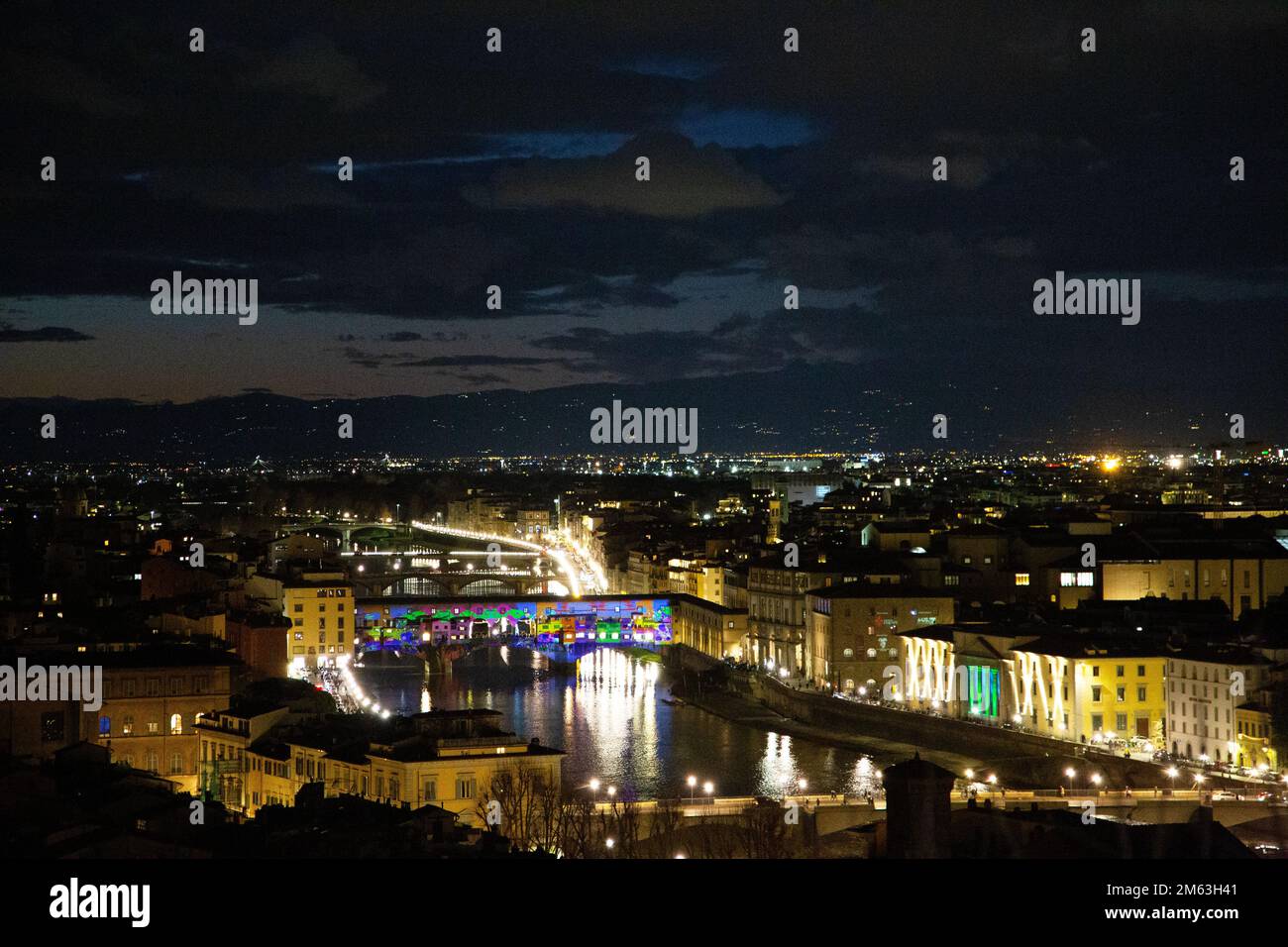 The streets of Florence at night Stock Photo - Alamy