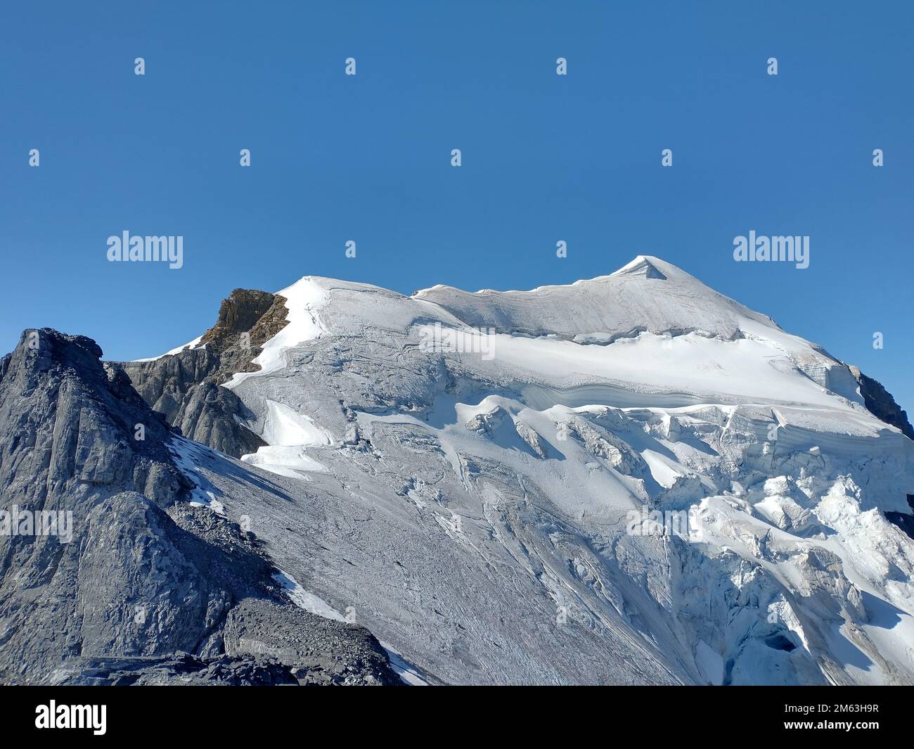 The summit ridge of Mount Temple in Banff national park, Alberta ...