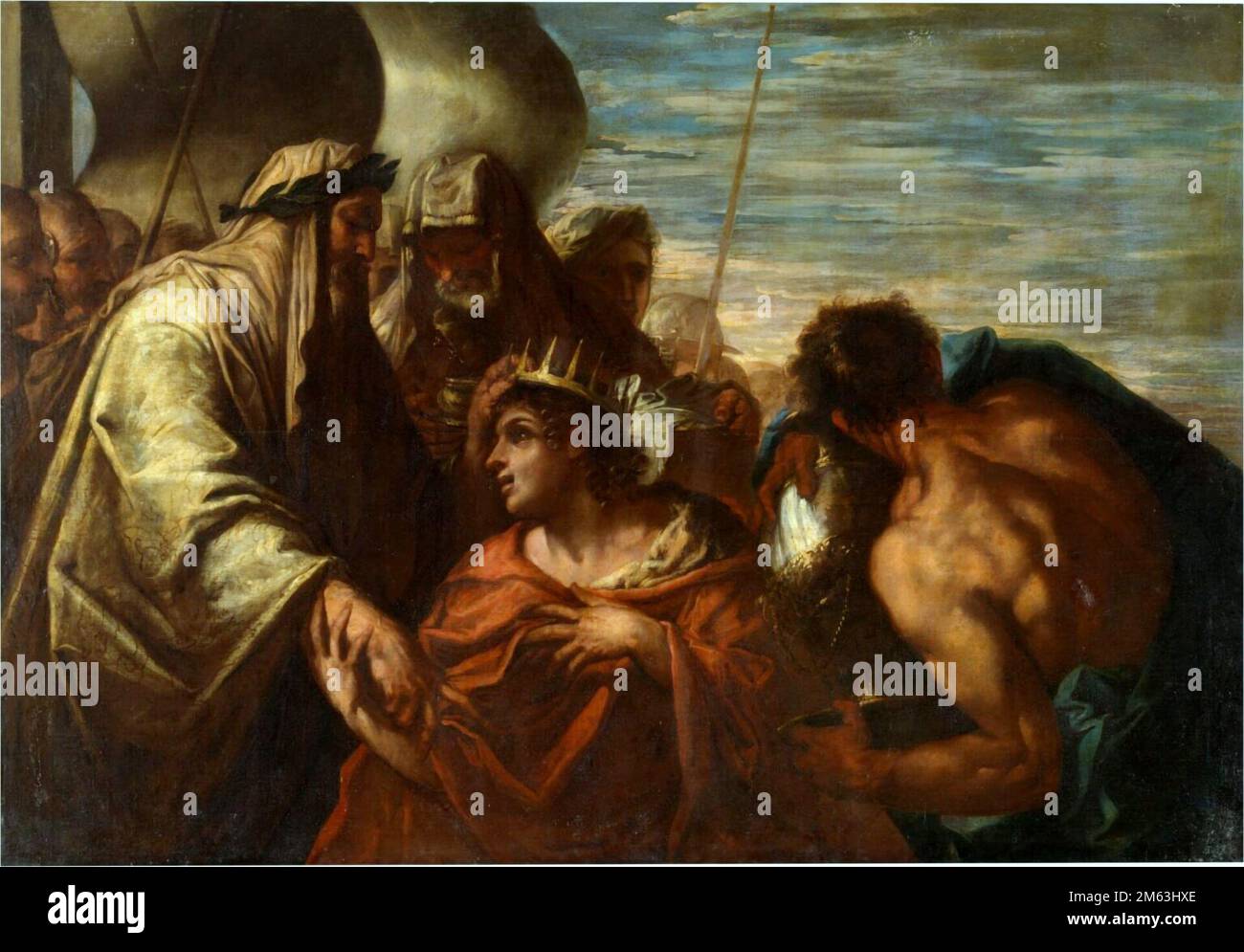 King David crowned, 17th century, Oil on canvas. anonymous author. The ...