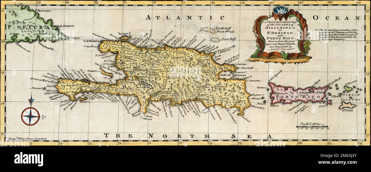Map of hispaniola 1767 hi-res stock photography and images - Alamy