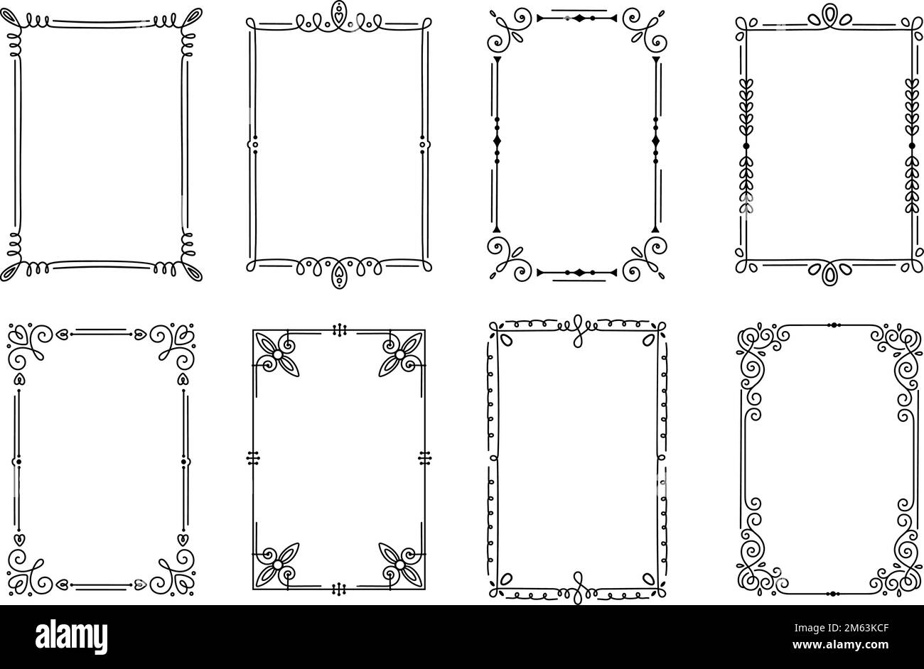 Line decorative frames for photo and picture. Vector of picture photo ...