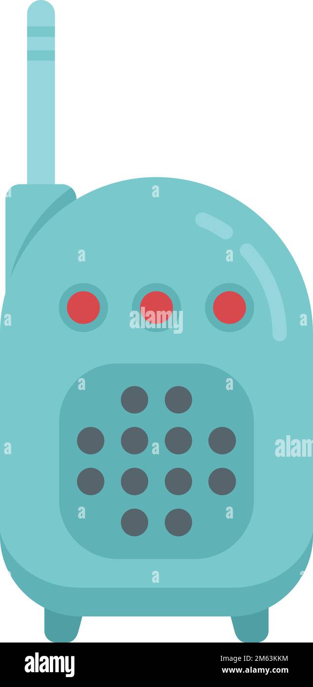 Baby monitor care icon flat vector. Radio toy. Neonatal nanny isolated ...