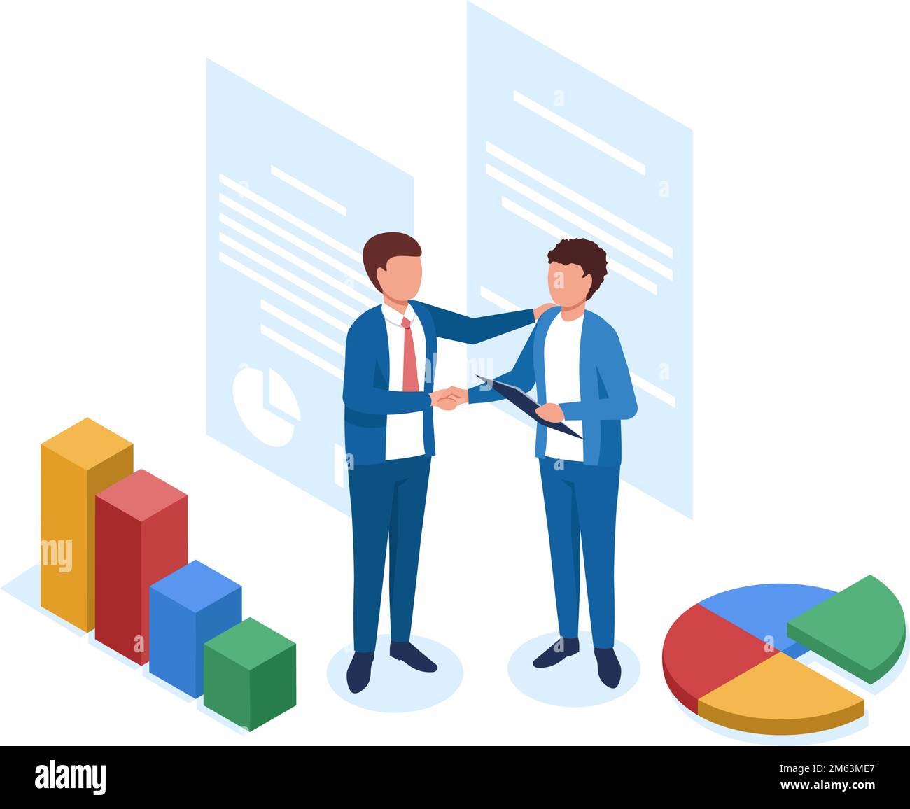 Successful business contract between partners concept. Vector of ...