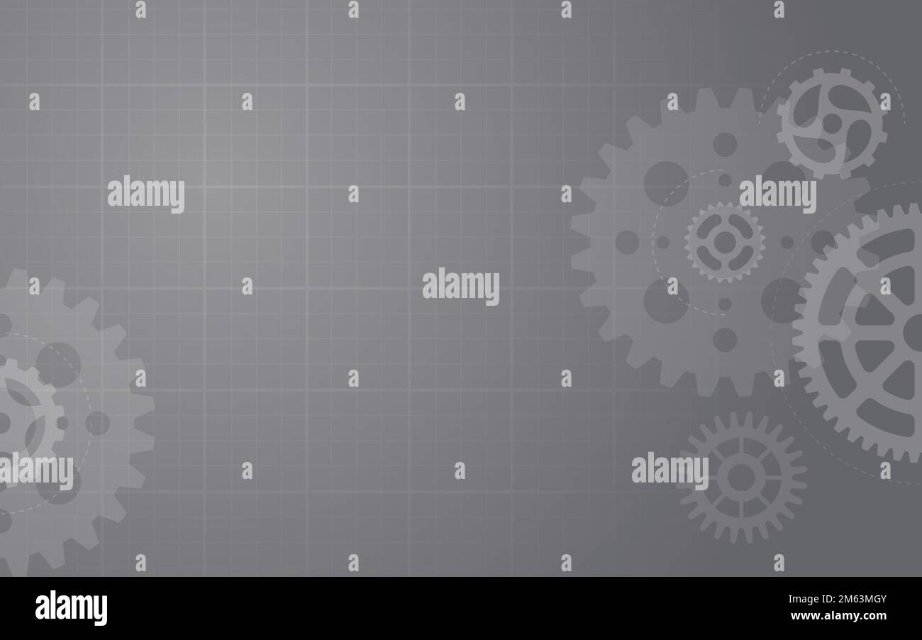 Gear engineering gray background poster and banner. Illustration of ...