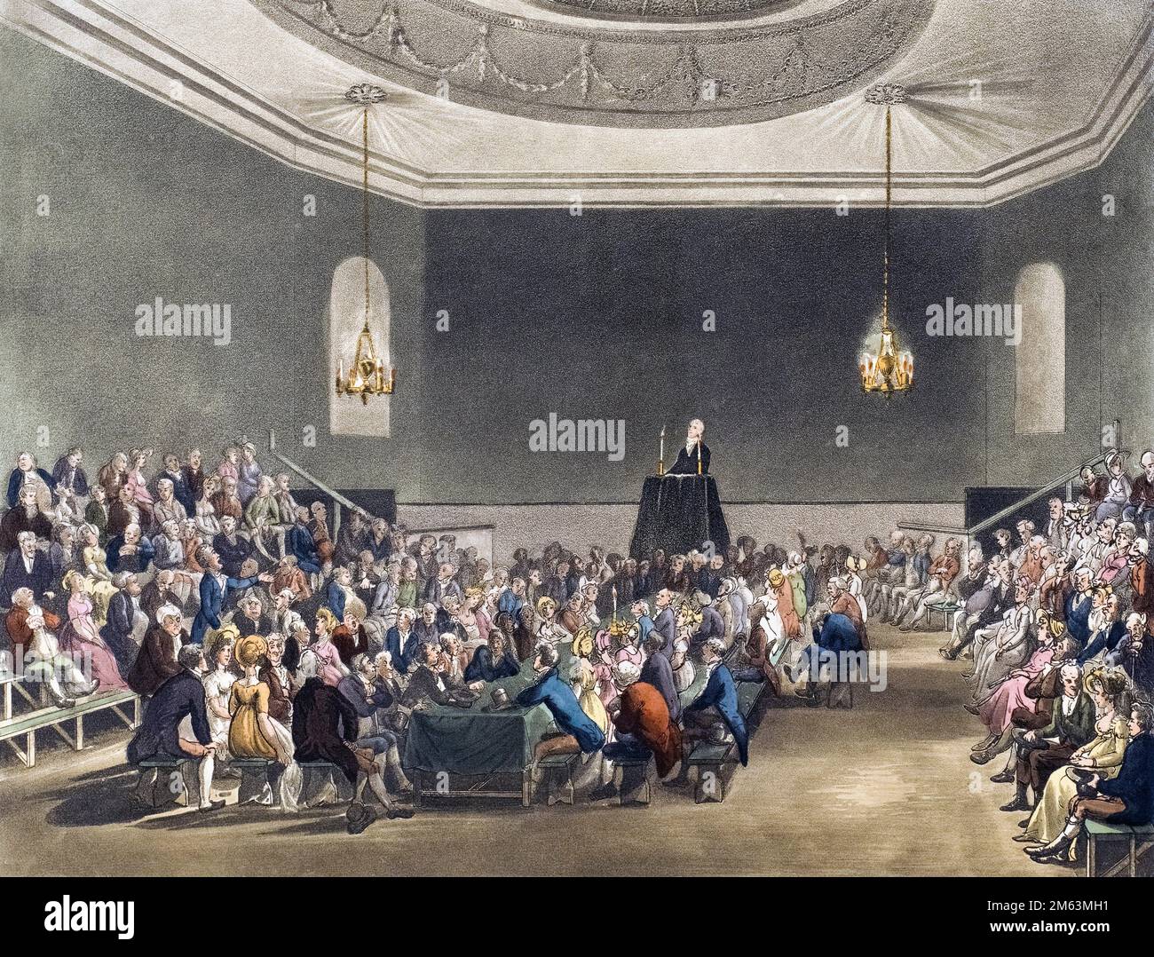 Debating Society, Piccadilly. Circa 1808. After a work by August Pugin ...