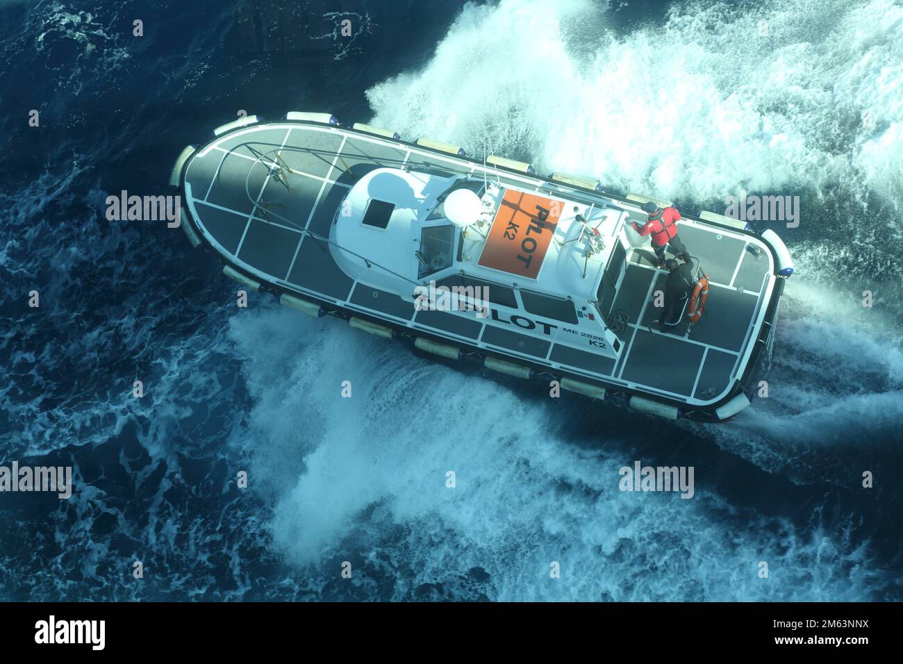 Maritime pilot boarding the Royal Caribbean International cruise ship ...